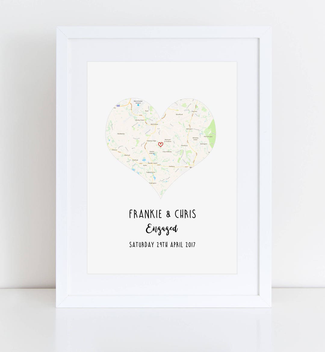 Personalised Map Print Memory Print Special Place Personalised Location Print T For Couple 1032