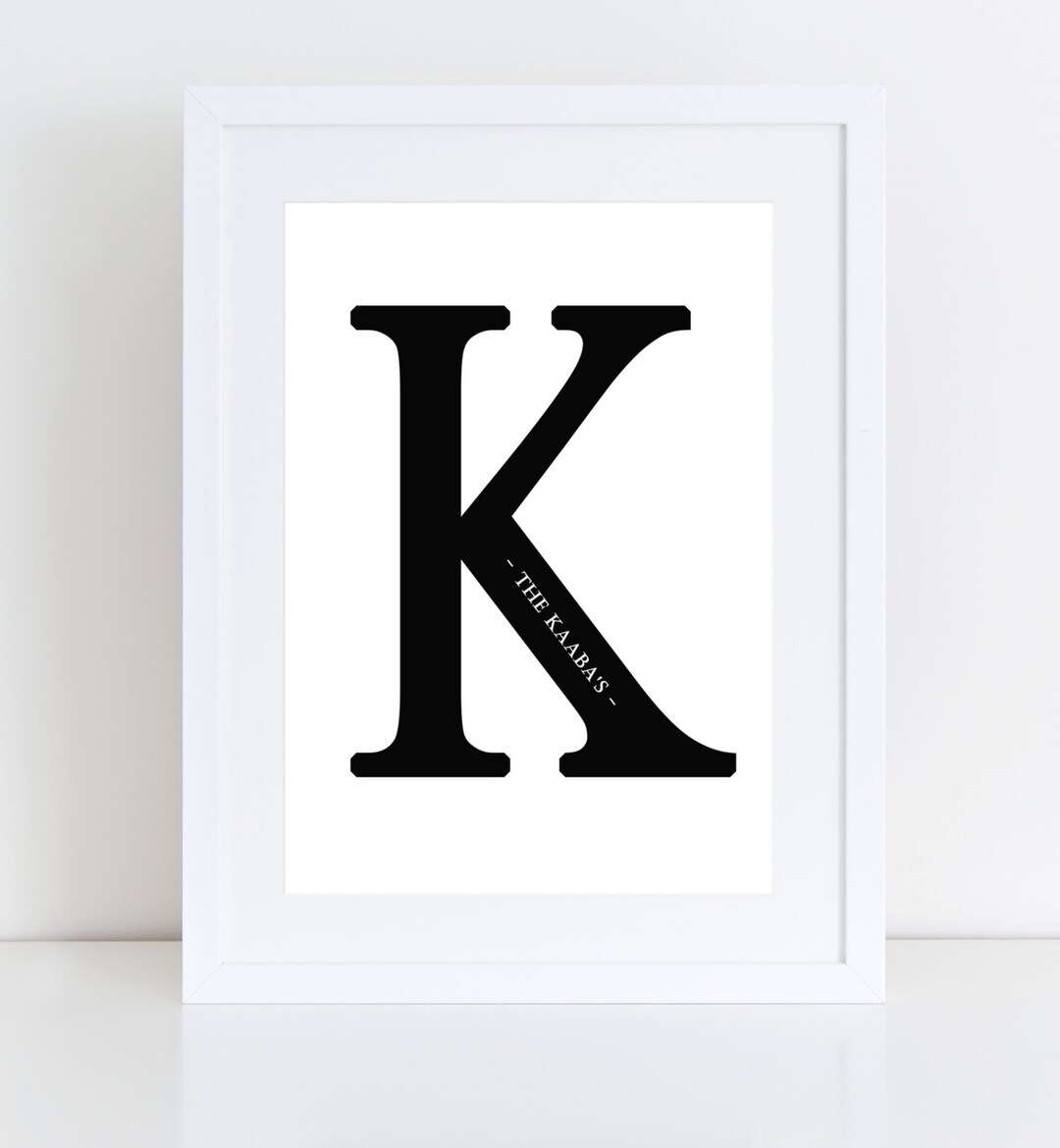 Personalised Family Name Inside Initial Print, Personalised Letter ...