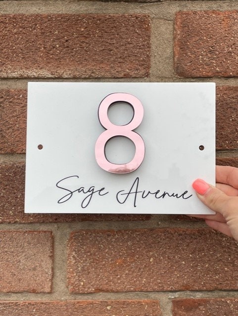 House Sign Modern Door Number Plaque Acrylic House Number - Etsy UK