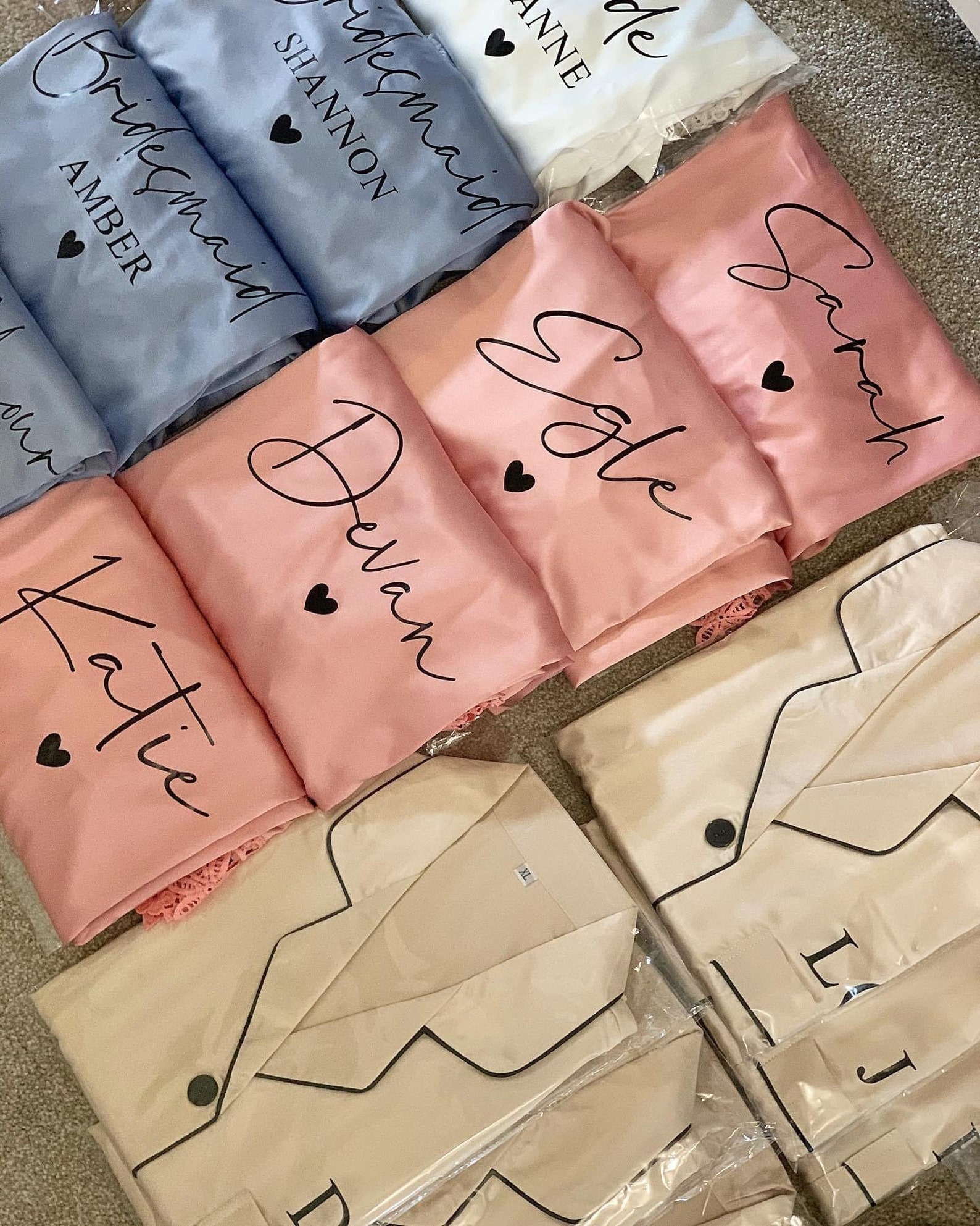 Personalised Silk Satin Pyjama Set Monogrammed Pyjamas - Etsy UK