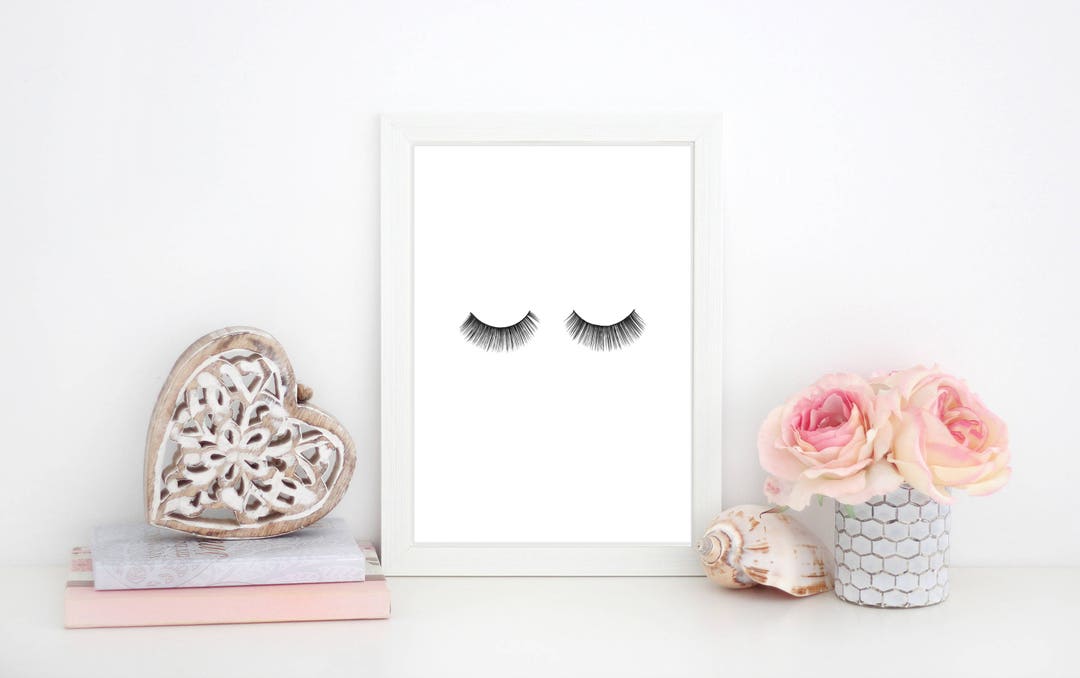 Eyelashes Print - Fashion and Makeup Wall Art, Digital Print, Long ...