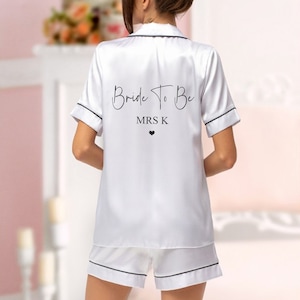 Personalised Silk Satin Pyjama Set- Monogrammed Pyjamas, Bridesmaid ...
