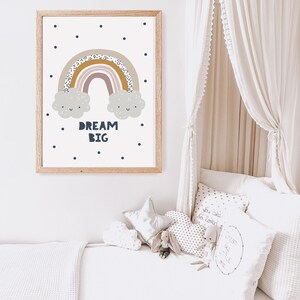 Dream Big Rainbow Print- Nursery Decor - Children's Bedroom Decor ...