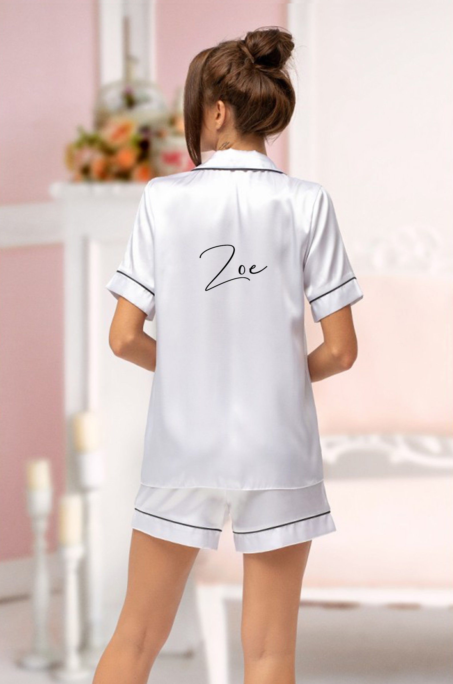 Personalised Silk Satin Pyjama Set Monogrammed Pyjamas - Etsy UK