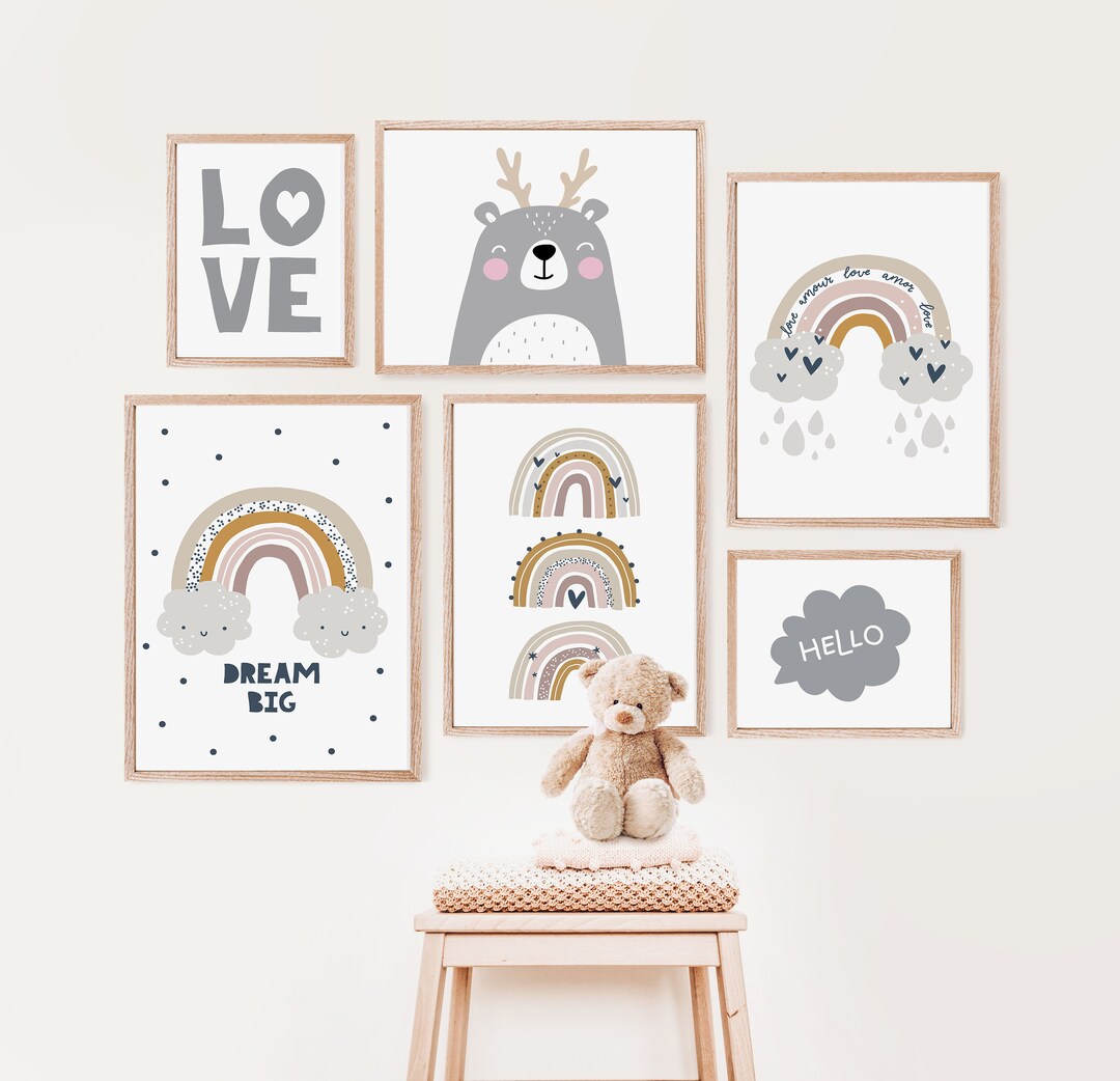 Dream Big Rainbow Print- Nursery Decor - Children's Bedroom Decor ...
