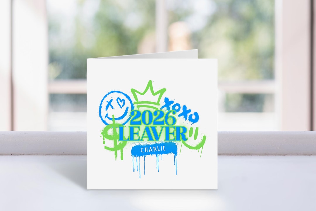 Personalised School Leavers Card, 2026 School Leavers Card, Graffiti ...