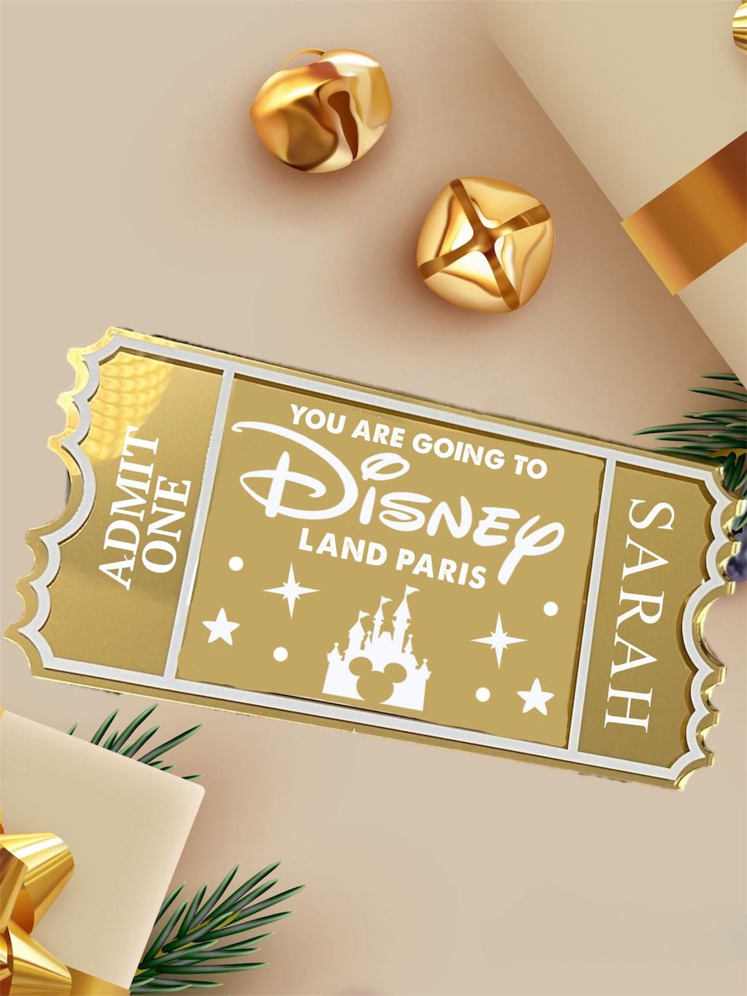 Personalised Disneyland Paris Surprise Souvenir Golden Ticket ...