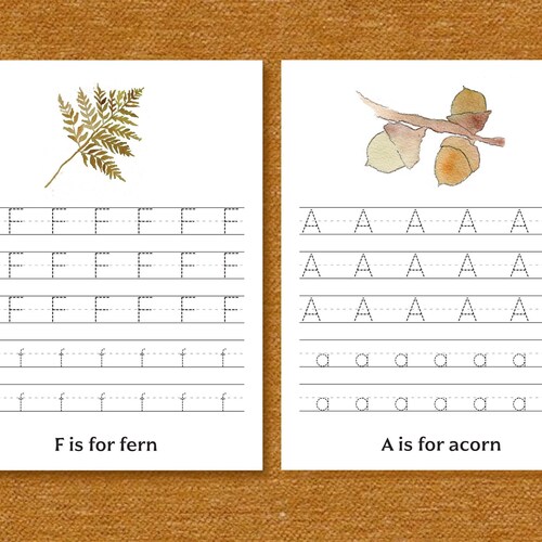 Number Tracing Worksheets Nature Preschool Curriculum - Etsy