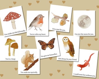 Nature Valentine's Day Cards - Printable | Nature Puns | Woodland ...