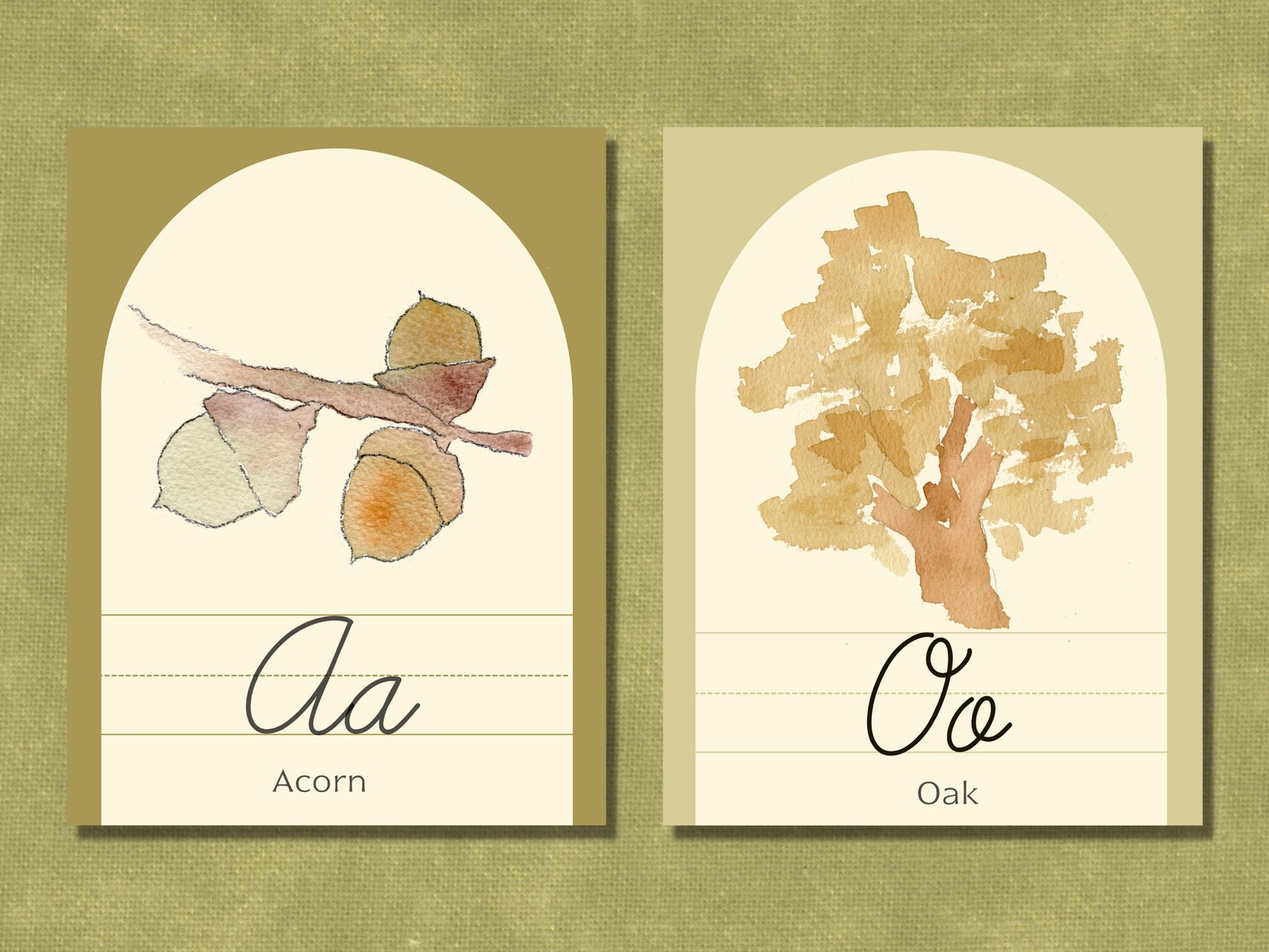 Cursive Alphabet Flash Cards - Nature Based Printable Curriculum ...