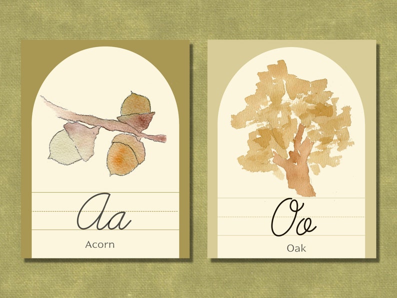 Cursive Alphabet Flash Cards - Nature Based Printable Curriculum ...