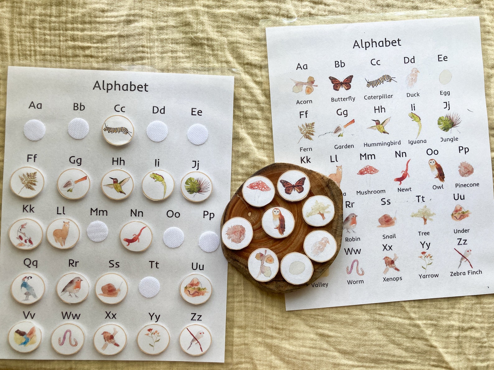 Alphabet Matching Game Printable Alphabet Game Nature Preschool ...