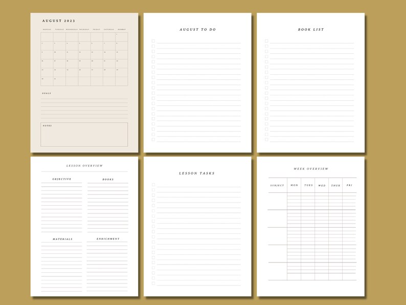 Homeschool Planner 2023-2024 - Lesson Plan - Meal Planner - Printable ...
