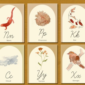 Cursive Alphabet Handwriting Practice Nature Based | Etsy