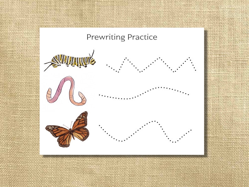 Prewriting Tracing Pages Handwriting Practice for Preschool - Etsy