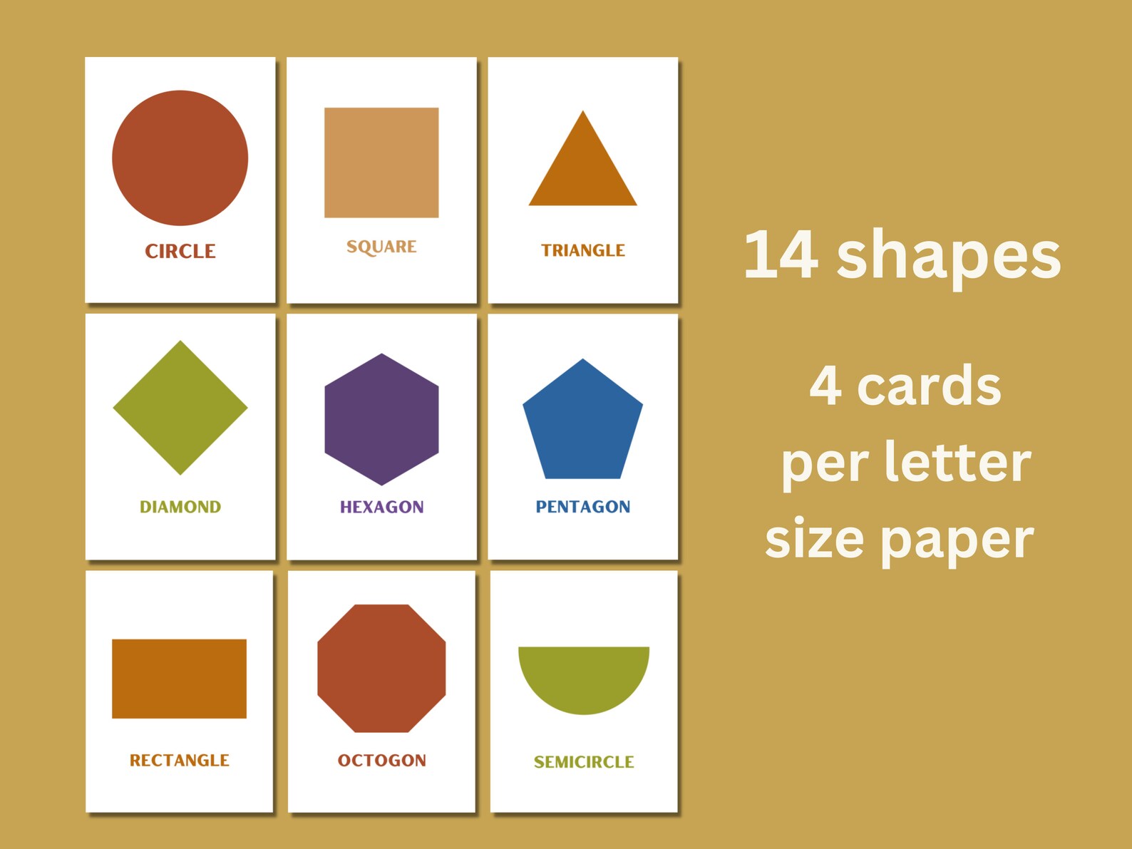 Minimalist Shape Flash Cards - Printable Preschool Activity - Classroom ...