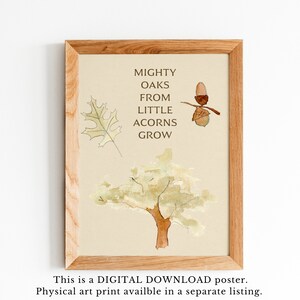 Mighty Oaks From Little Acorns Grow Printable Poster - Tree Unit Study ...