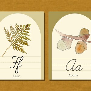 Cursive Alphabet Handwriting Practice Nature Based - Etsy