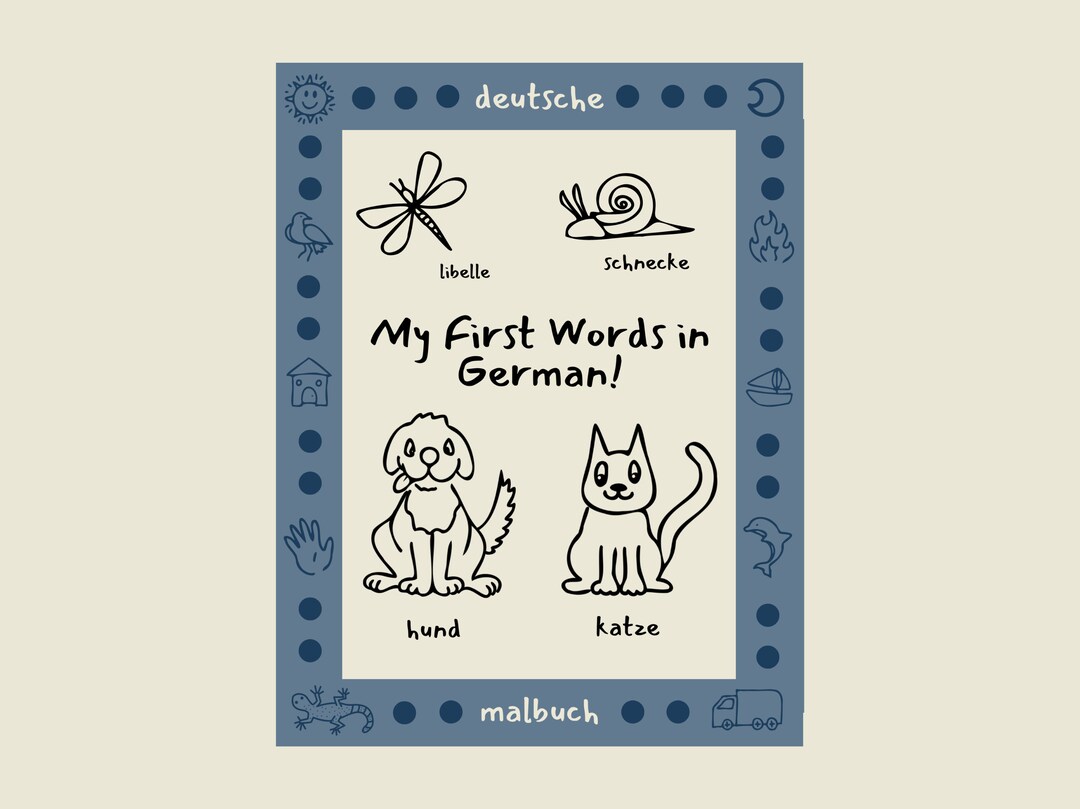 My First 100 Words in German Bilingual Coloring Book Learn German for ...