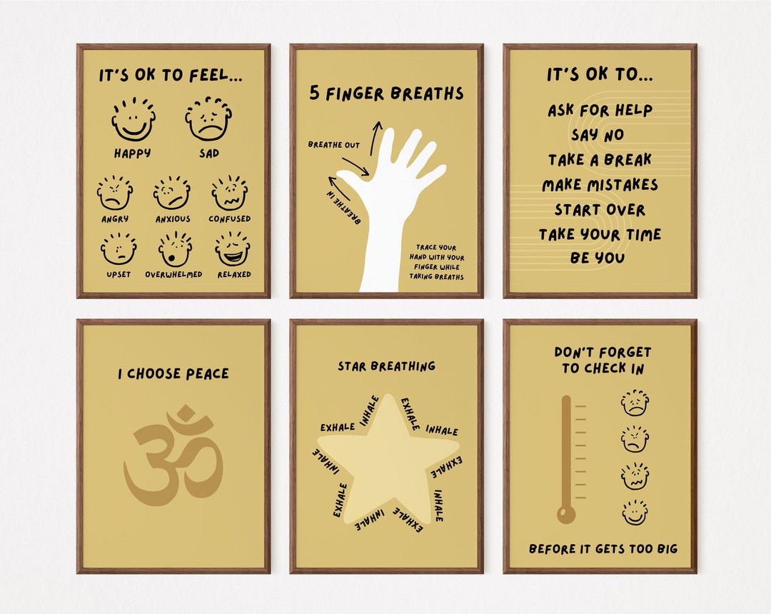 Calm Down Poster Classroom Set - Calming Decor Wall Art Printable ...