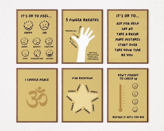 Calm Down Poster Classroom Set Calming Decor Wall Art - Etsy