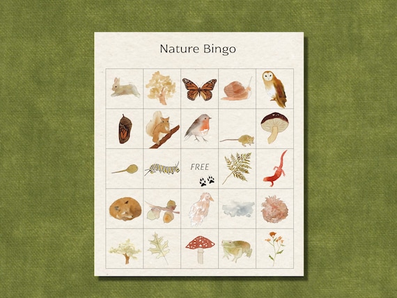 Nature Bingo Scavenger Hunt Printable Game for Kids and - Etsy