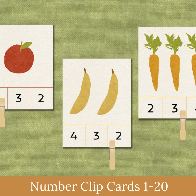 Count and Clip Cards - Etsy