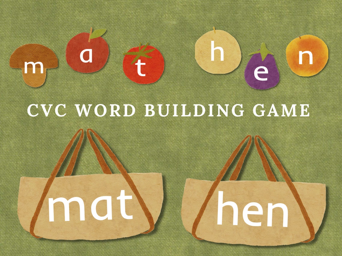 CVC Word Building Game - Homeschool Activity - Learn to Read - Phonics ...