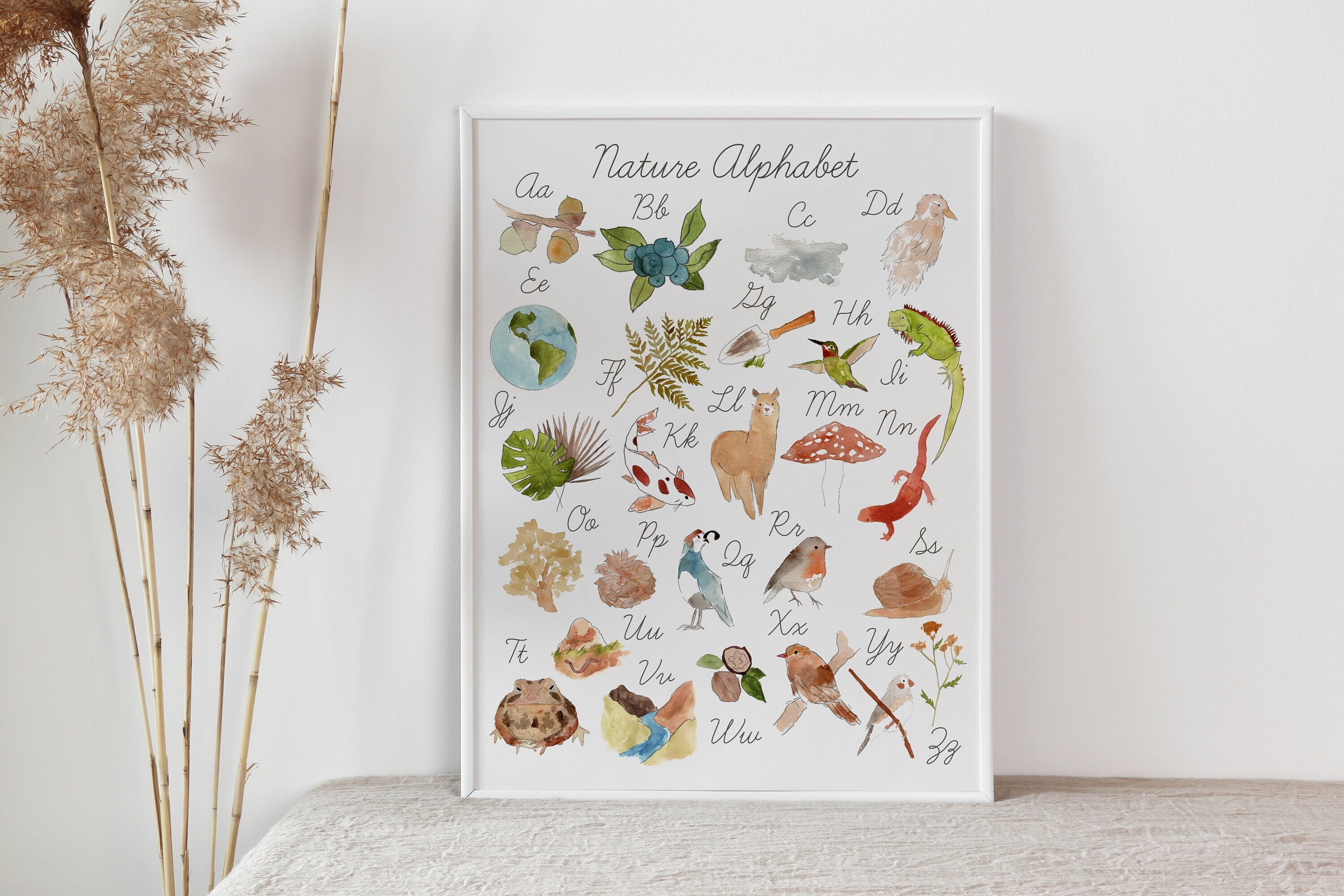 Cursive Nature Alphabet Poster Homeschool Classroom Decor - Etsy