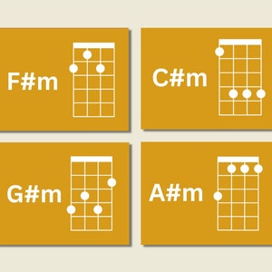 Ukulele Chord Chard Flash Cards - Learn the Ukulele - Music for Kids ...