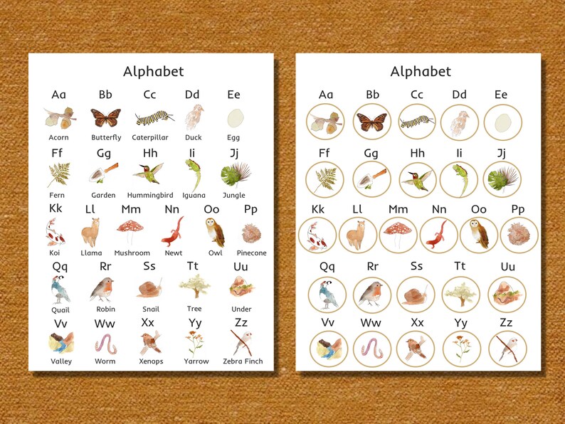Alphabet Matching Game - Printable Alphabet Game - Nature Preschool ...