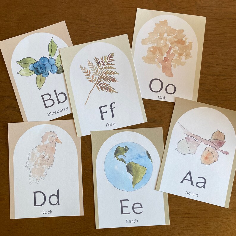 Nature Alphabet Flash Cards I Nature Homeschool Printables I - Etsy