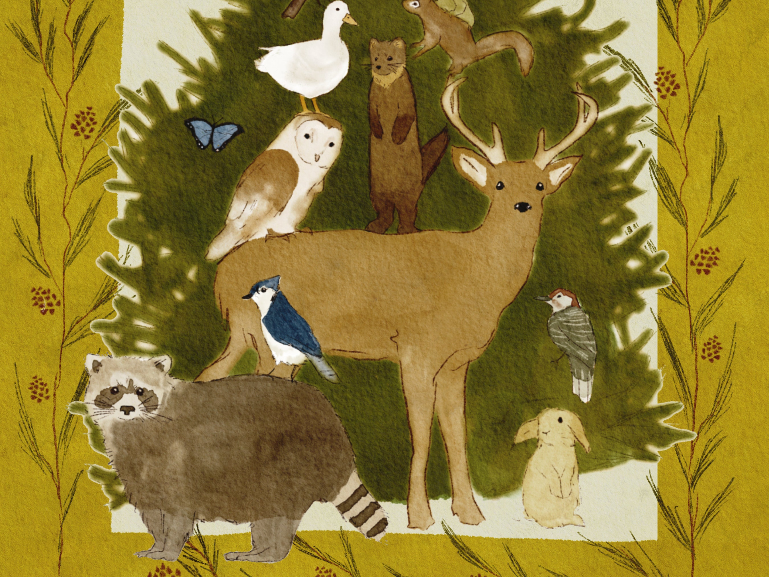 Christmas Woodland Animal Poster - Printable Cut-out Advent Calendar ...