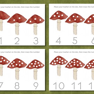 Mushroom Counting Activity - Preschool Math Number Practice - Nature ...