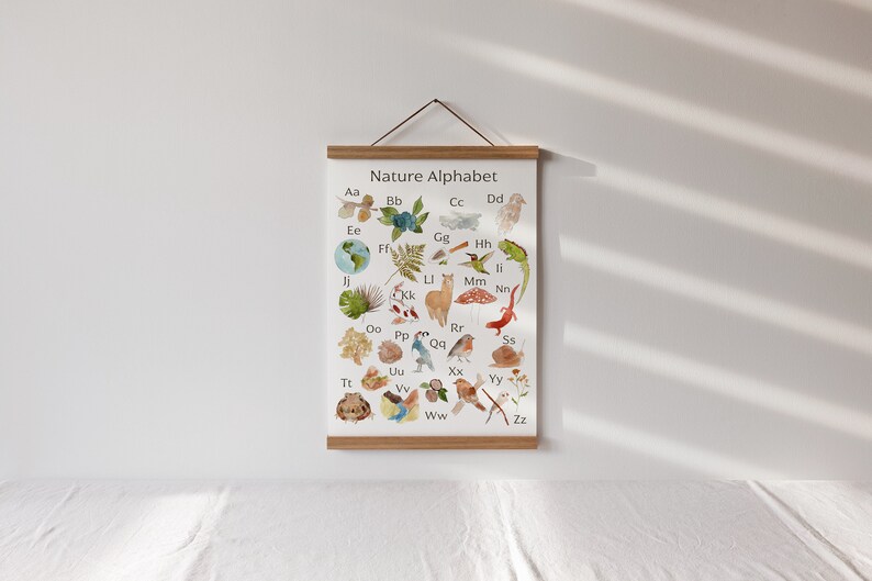 Nature ABC Poster Nature Alphabet Preschool Printable Poster - Etsy