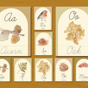 Cursive Alphabet Handwriting Practice Nature Based | Etsy