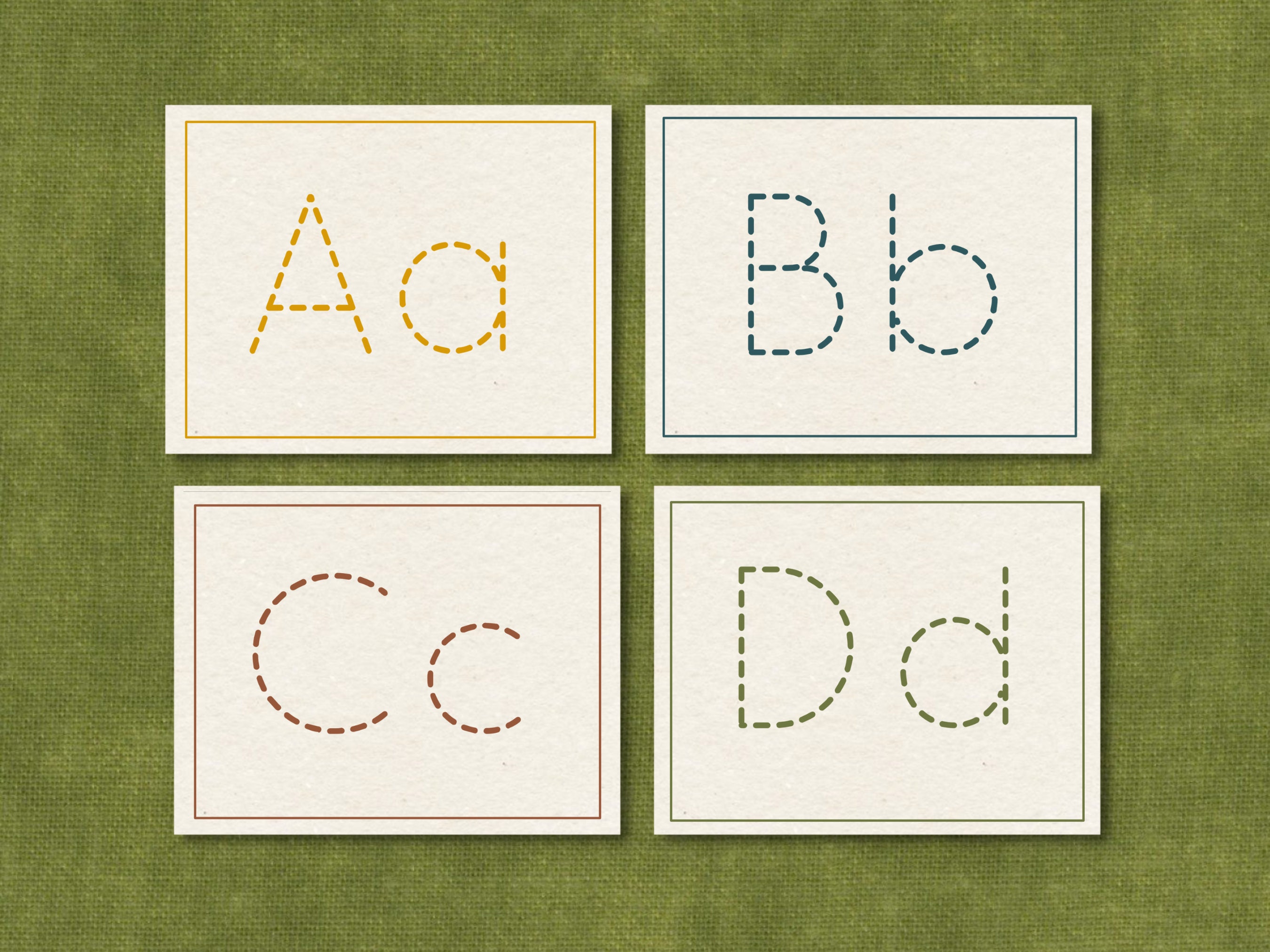 Minimal Alphabet Cards - Letter Tracing Flash Cards - Preschool ...