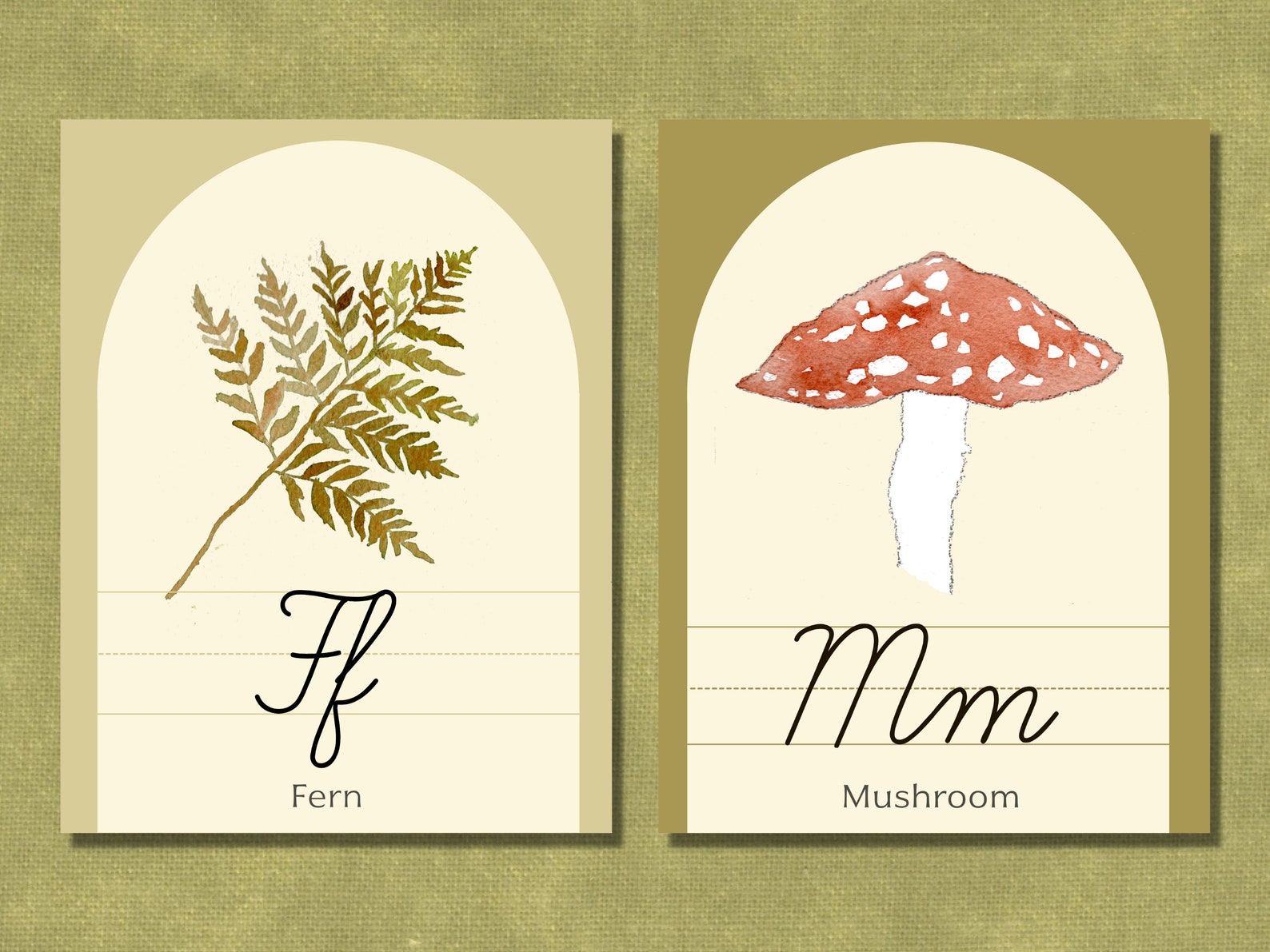 Cursive Alphabet Flash Cards - Nature Based Printable Curriculum ...
