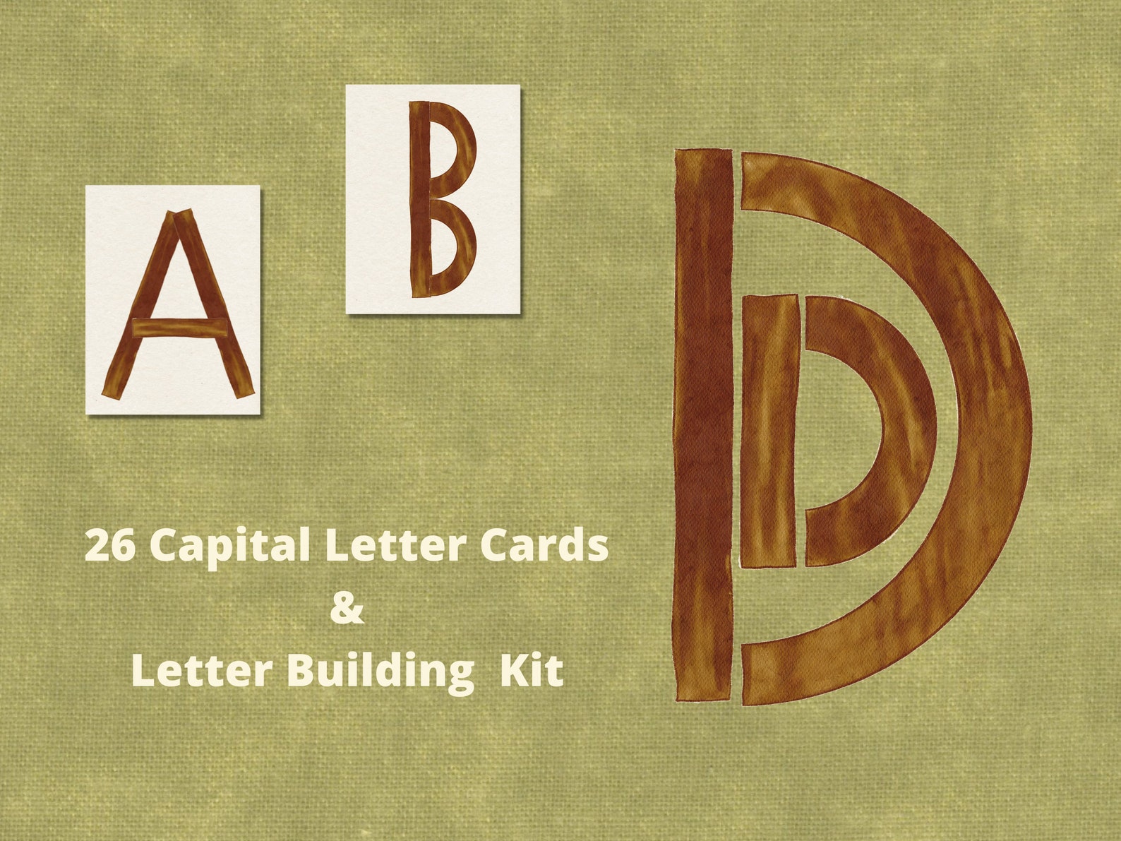 Letter Building Kit Capital Letter Flash Cards Visual - Etsy