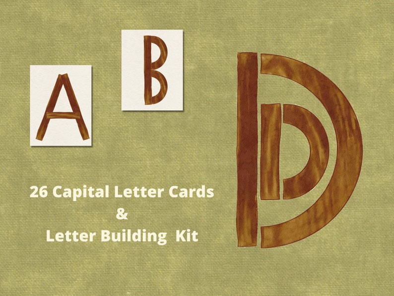 Letter Building Kit Capital Letter Flash Cards Visual - Etsy