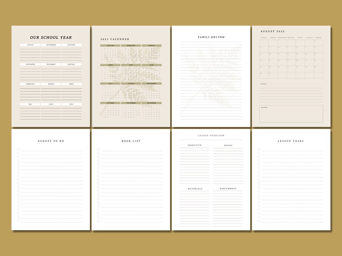 Homeschool Planner 2023-2024 Lesson Plan Meal Planner Printable PDF ...