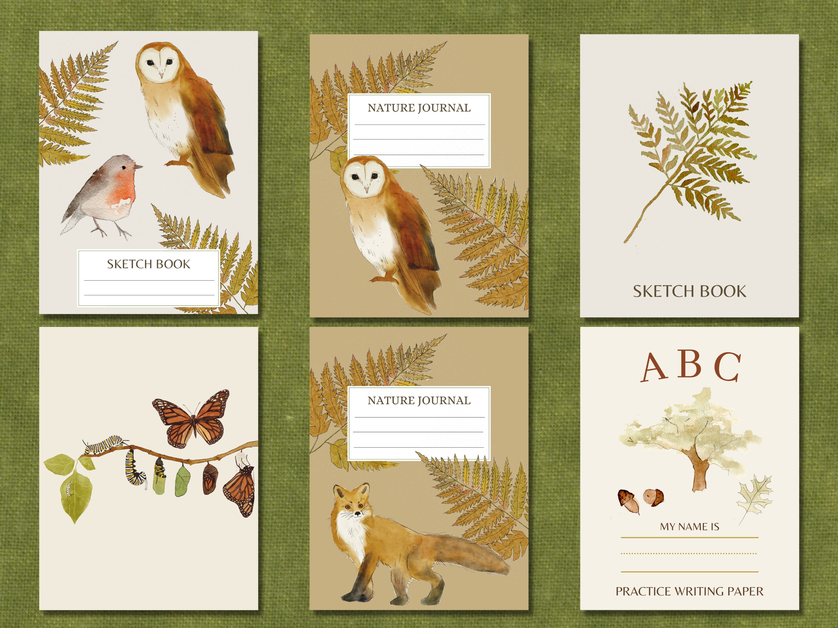 Preschool Writing Notebook Paper and Binder Covers - Nature Printables ...