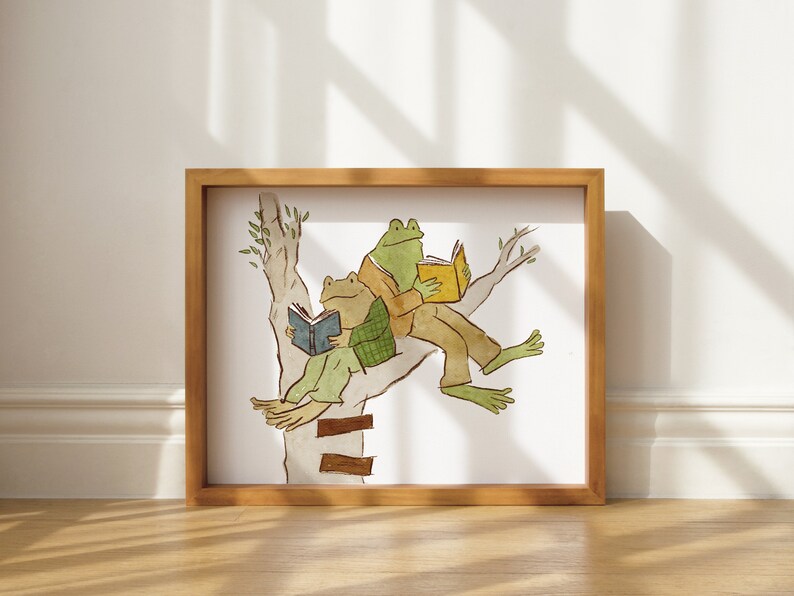 Frog and Toad Poster Classroom Decor Book Characters Watercolor ...