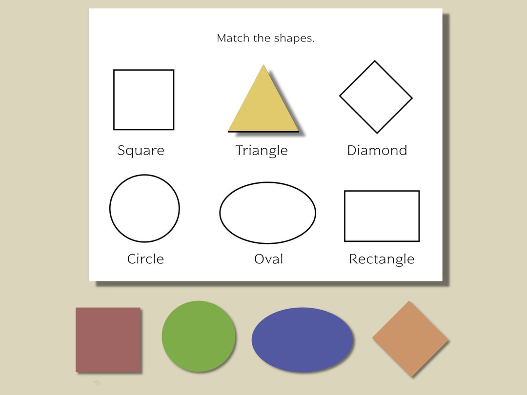 Shape Matching Activity - Shape Tracing Prewriting Practice - Etsy