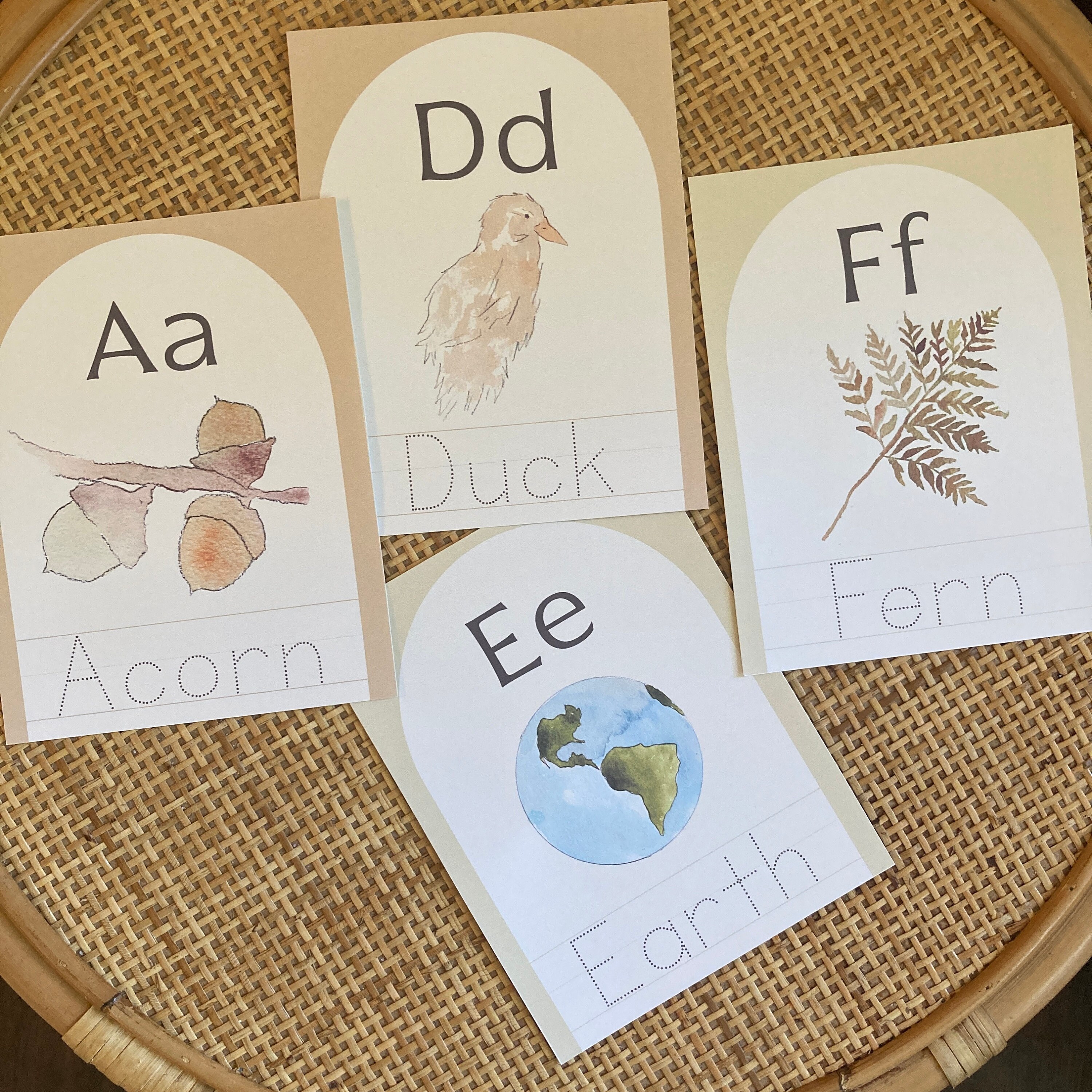 Nature Alphabet Tracing Cards I Nature Preschool I Homeschool Printable ...