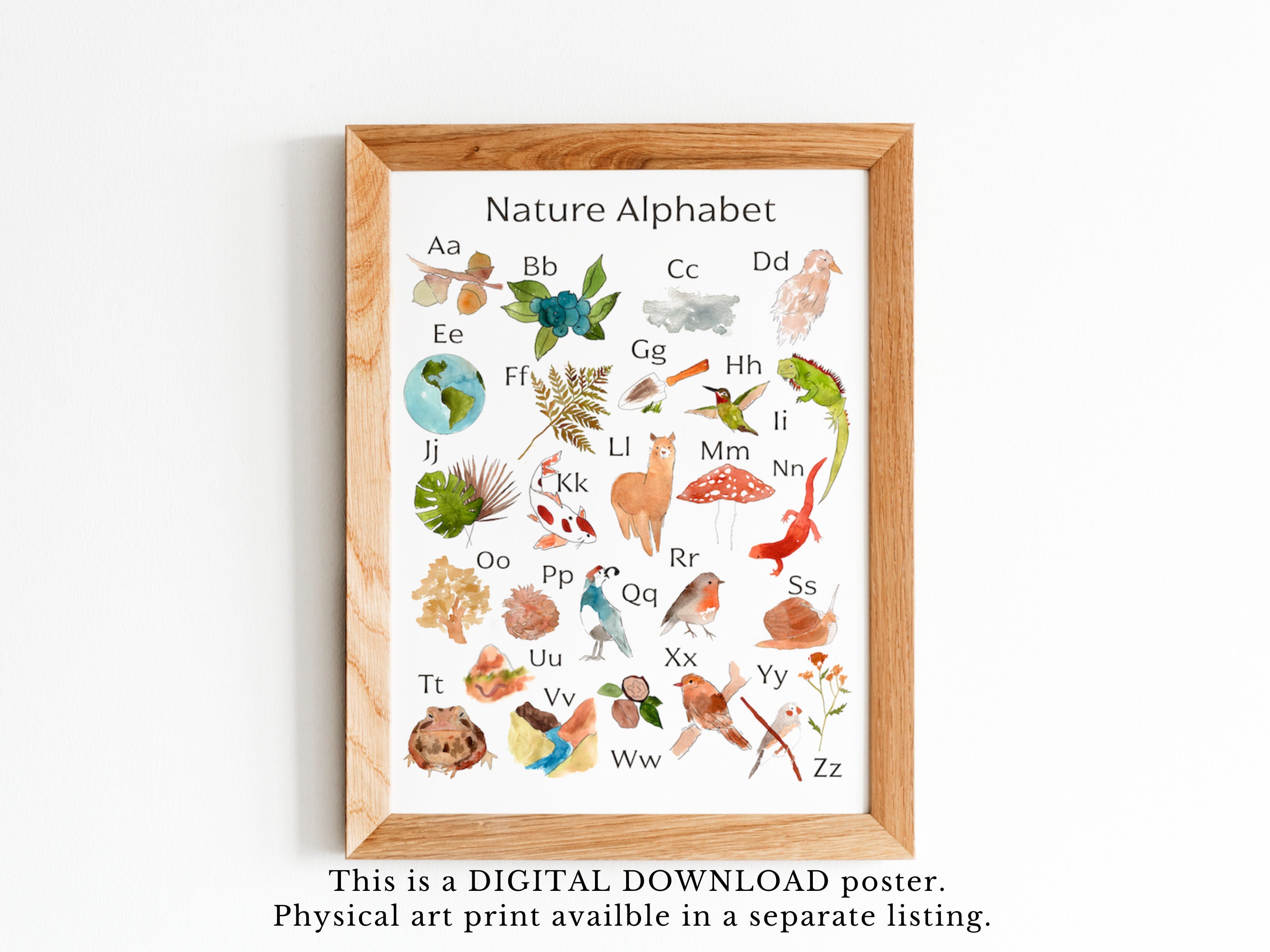 Nature ABC Poster - Nature Alphabet Preschool Printable Poster ...