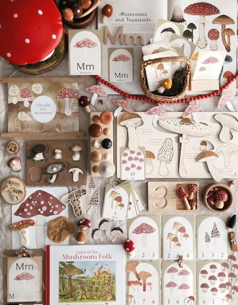 Mushroom Unit Study Bundle - Watercolor Nature Education Printables - Etsy