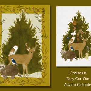Christmas Woodland Animal Poster - Printable Cut-out Advent Calendar ...