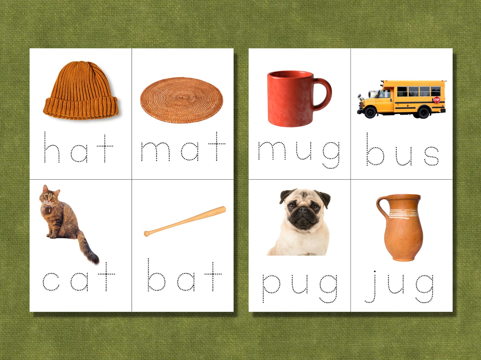 CVC Phonics Matching Cards - Montessori Printable - Photographs ...