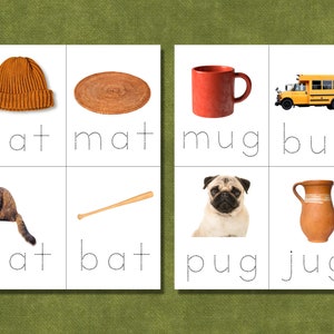 CVC Phonics Matching Cards - Montessori Printable - Photographs ...
